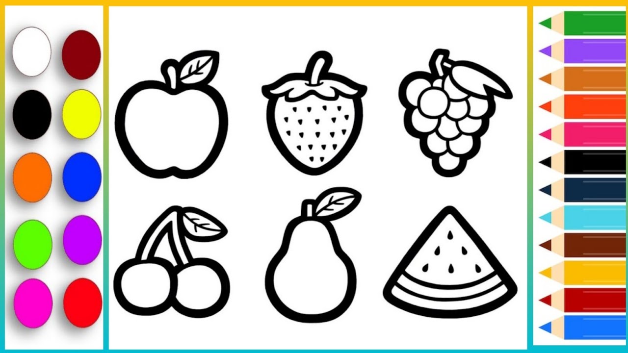 How to Draw Fruits Step by step for kids || Different Types Of Fruits ...