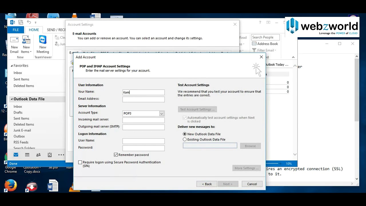 How to set up rediffmail on outlook - YouTube