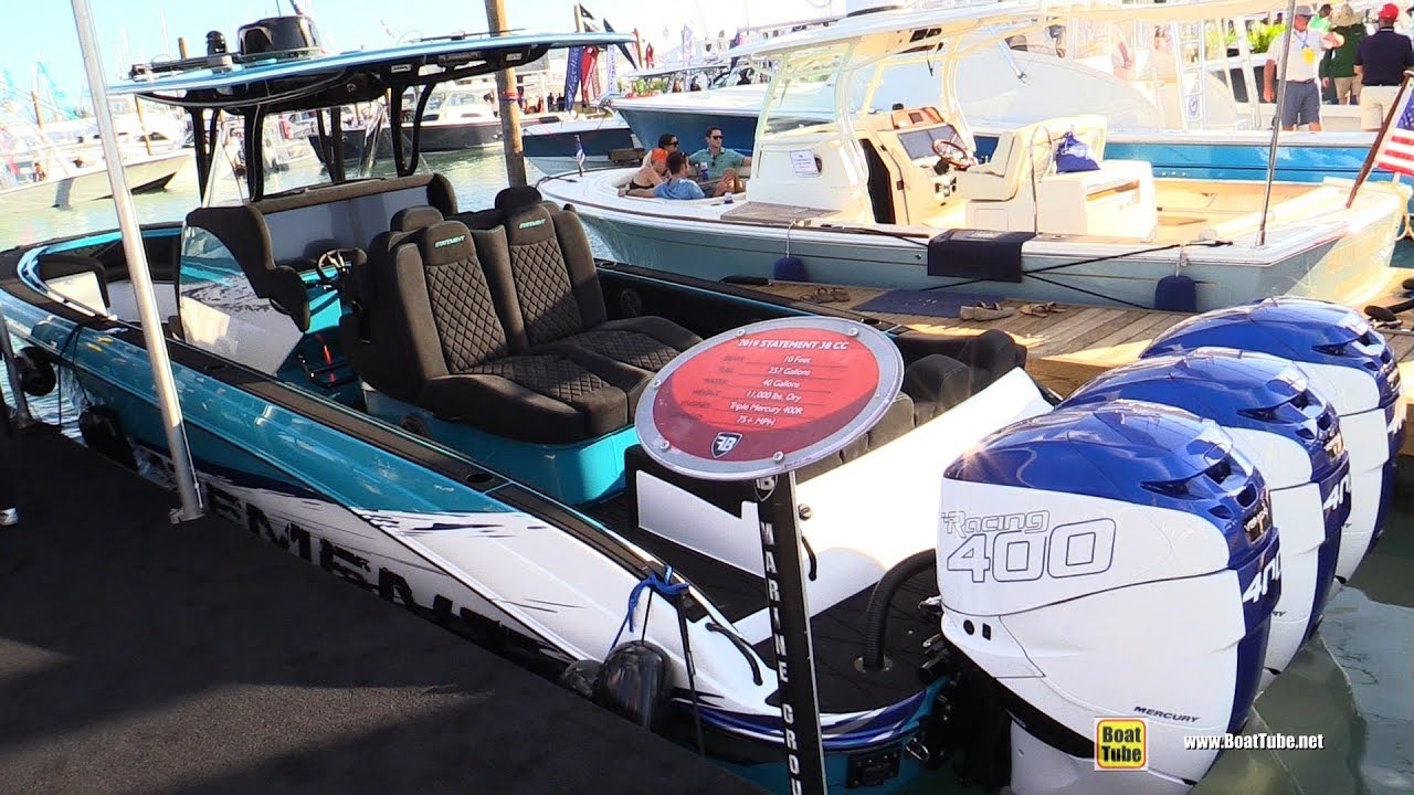 2019 Statement 38 Center Console Boat - Walkaround - 2019 Miami Boat ...