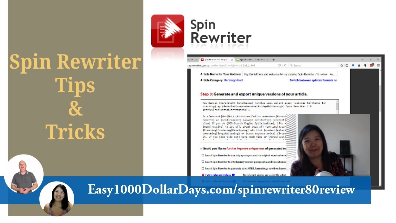 Spin Rewriter Tips & Tricks - YouTube