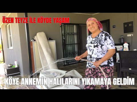 KÖYDE YAŞAM  / KÖYE ANNEMİN HALILARINI YIKAMAYA GELDİM - ÖZEN TEYZE İLE KÖYDE YAŞAM