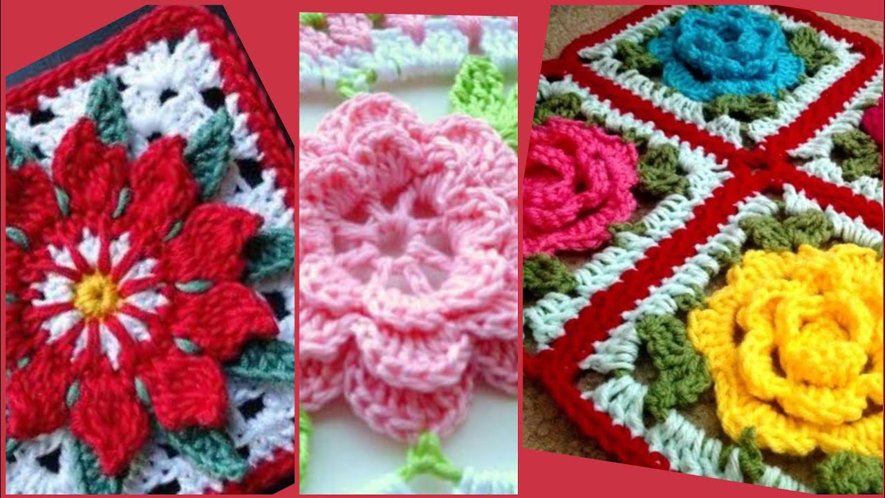 Beautifull & most favorite crochet Flower square pattern design - YouTube