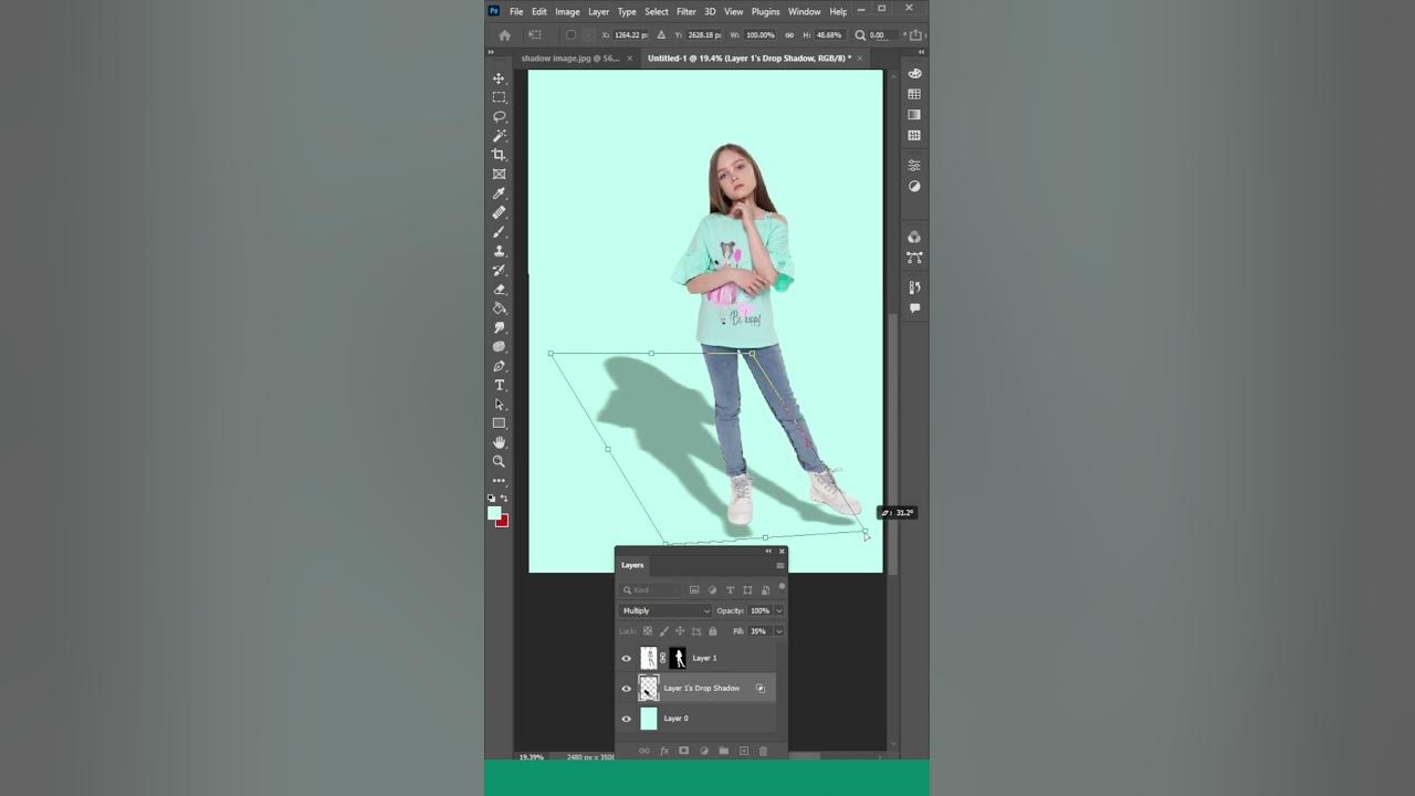 How to create Drop Shadow Photoshop in min - YouTube