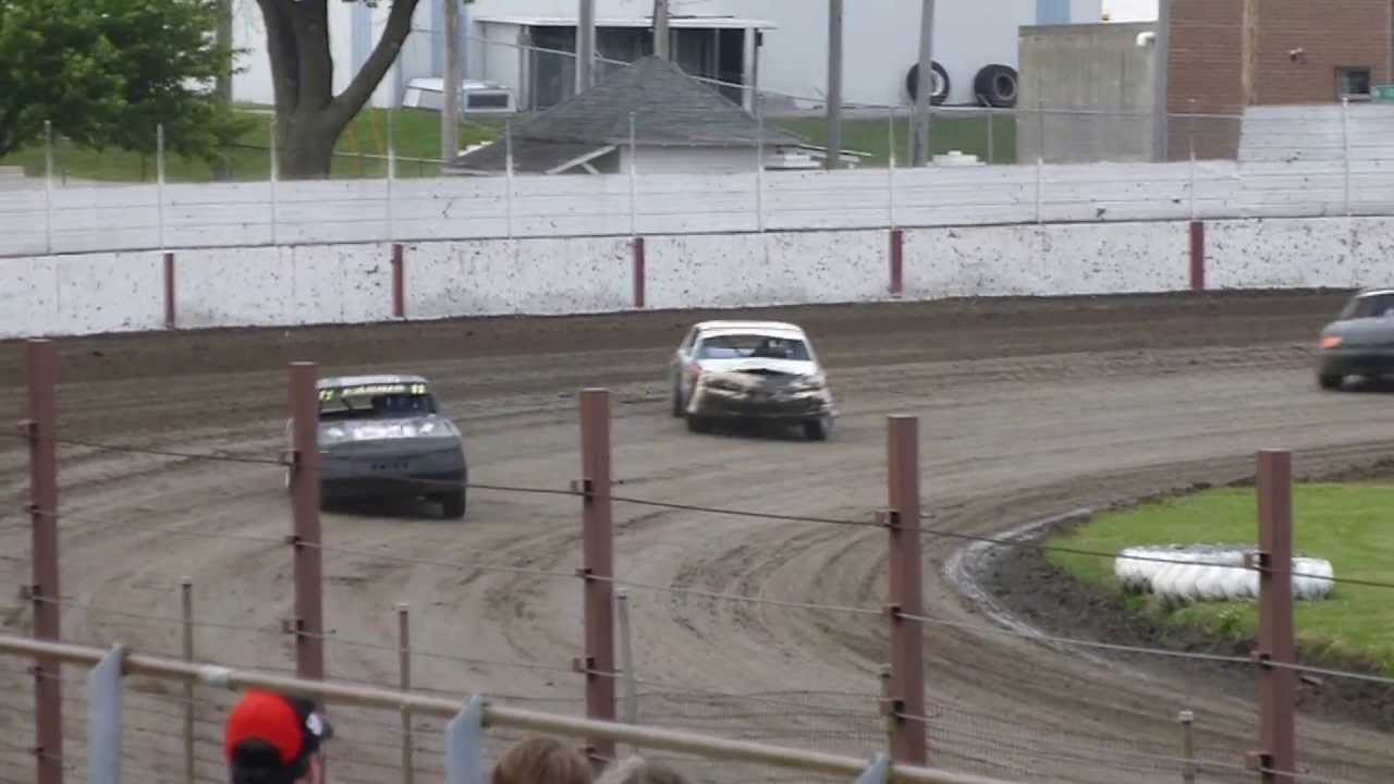 west liberty raceway 6/8/2013 stock cars heat 2 - YouTube