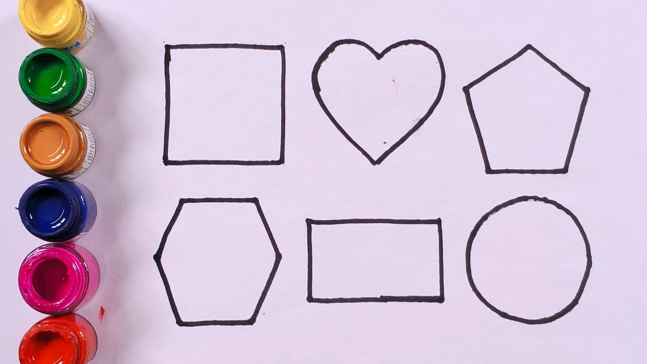 How to draw shapes for kids | 2d shapes drawing | Colors for toddlers - YouTube