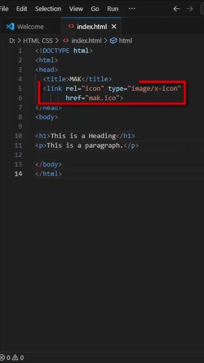 How to add a favicon in html coding #html #css #coding #webdevelopment # ...