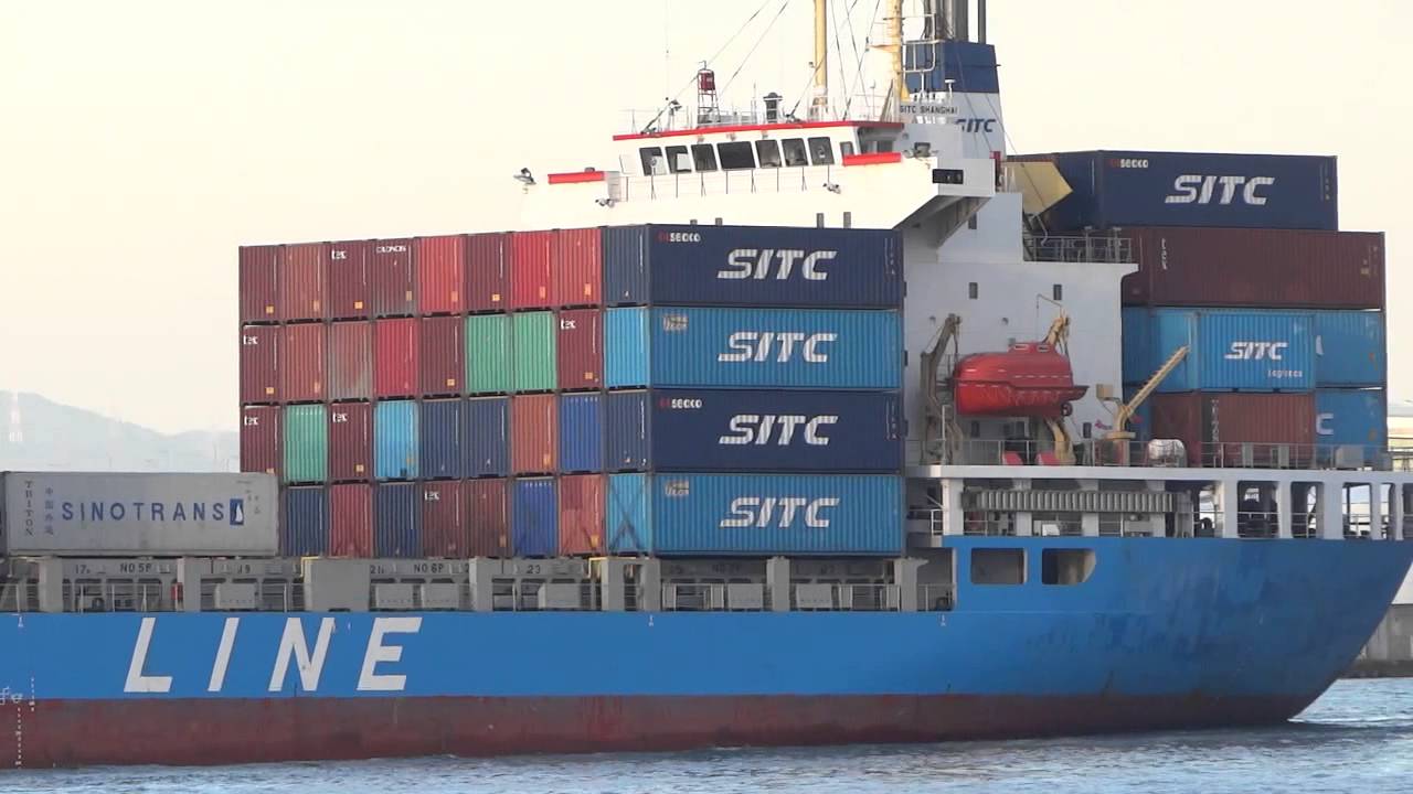 [船]SITC SHANGHAI Container ship コンテナ船 OSAKA port 大阪港 - YouTube