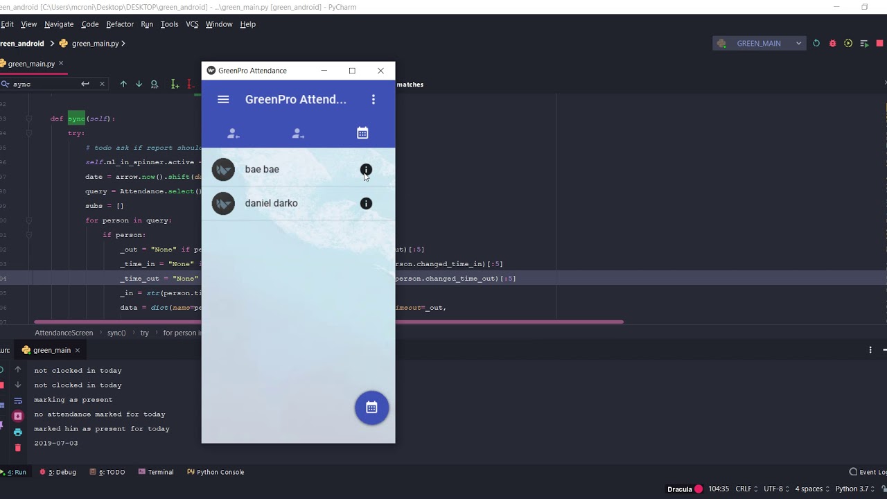 Attendance App Made With Kivy And Kivymd Youtube