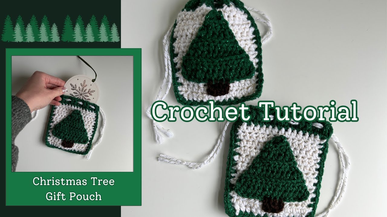How to Crochet a Christmas Tree Gift Pouch - CrochetMAS Day 3 - YouTube