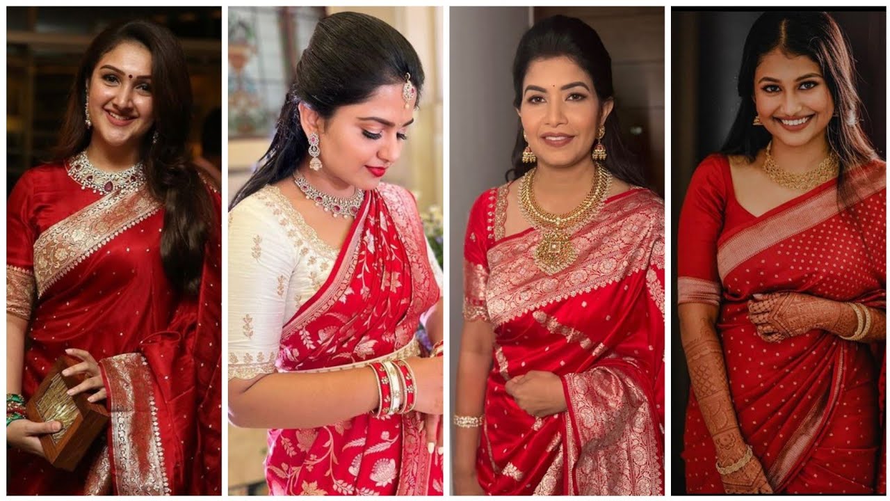 Red Saree Styling Ideas 2024|| Best Red Saree Makeup Look || Amazing ...