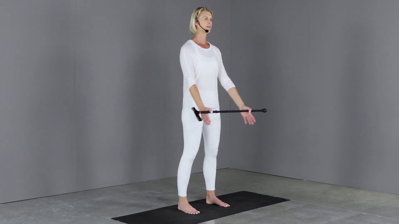 Standing AAROM Shoulder Flexion with Cane - YouTube