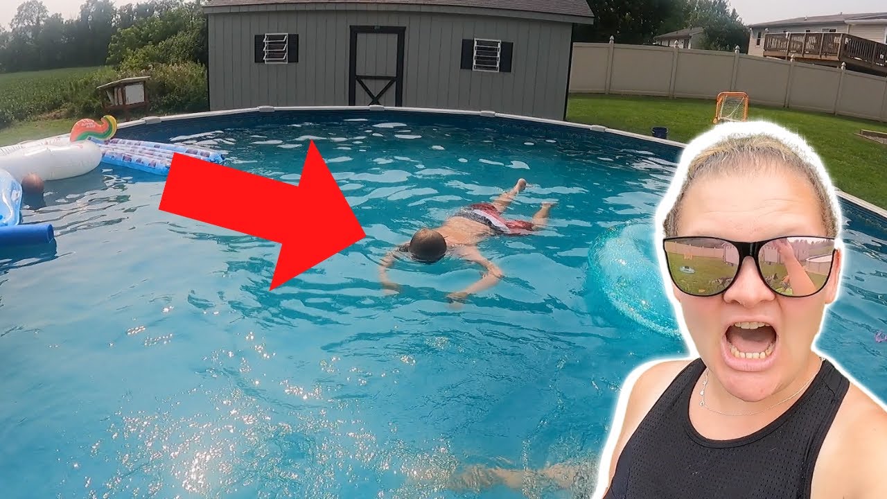 Who is FLOATING in our pool?! - YouTube