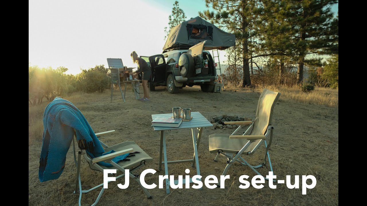 FJ CRUISER ROOFTOP TENT & KITCHEN TOUR: CAR CAMPING PARADISE - YouTube