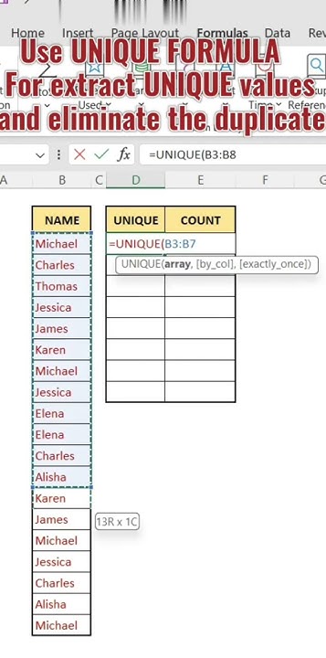 Unique And Countif Formulaexcel Exceltech Excelacademy Tricks Shorts Exceleducation