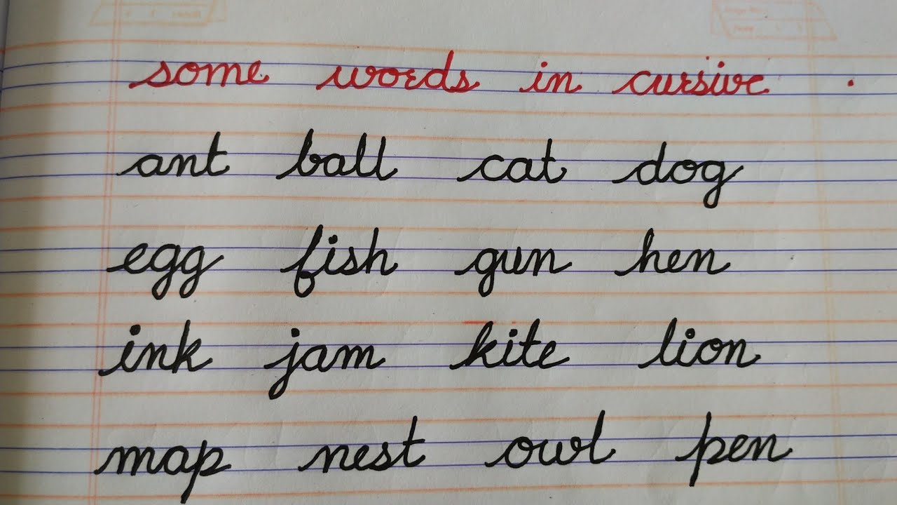 Cursive writing for beginner Lesson 18 ll Cursive All Cursive Hand ...