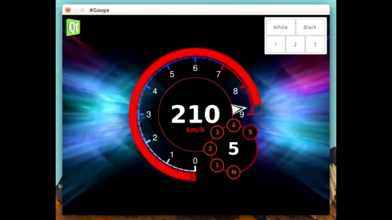 Qt QML 5.5 | CircularGauge | Javascript | Demo - YouTube