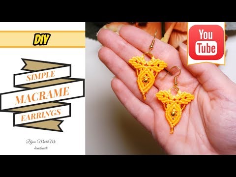 DIY Simple macrame earrings for beginners | Macrame tutorial | Easy earrings ideas | Macrame ...
