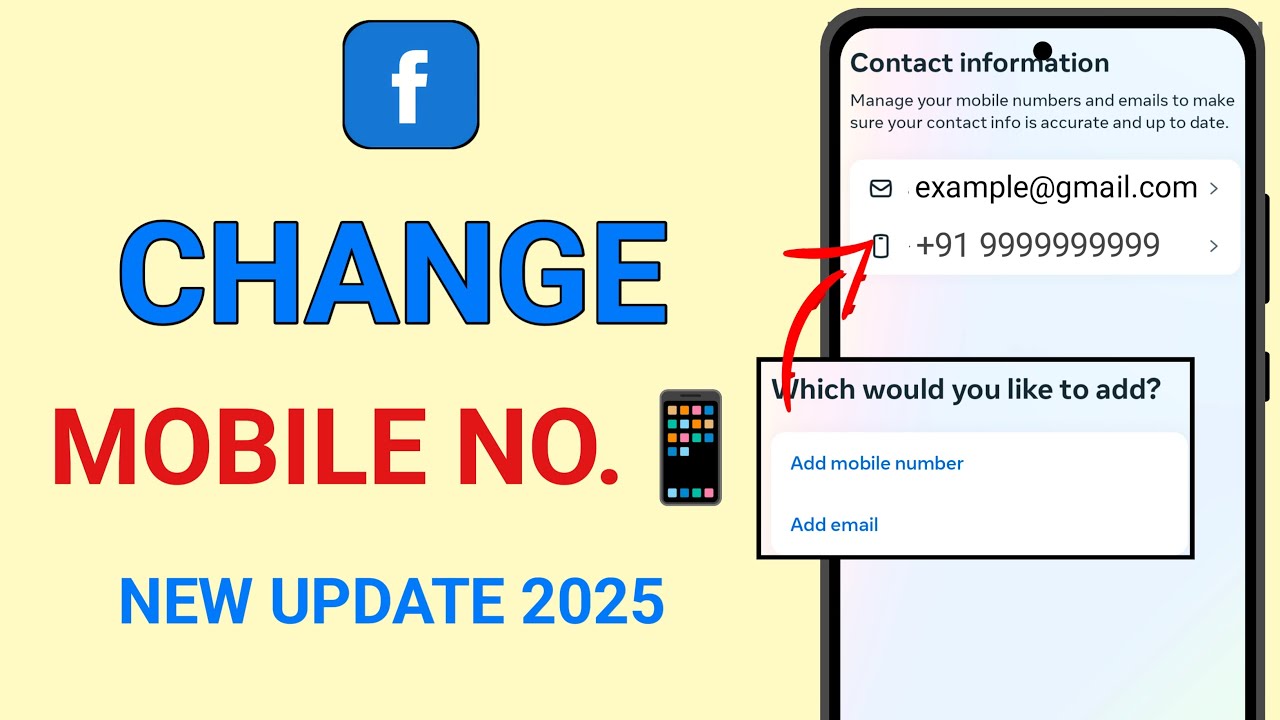 Facebook Number Change Kaise Kare📱How To Change Facebook Phone Number # ...