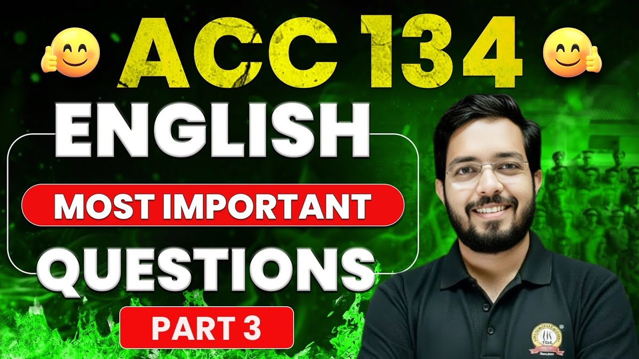 Important English Questions part - 3 for ACC 134 Exam | Live English ...