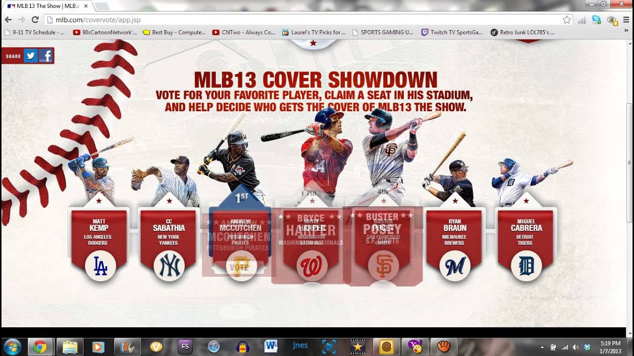 How to Vote for MLB 13 the Show Cover Athlete! - YouTube