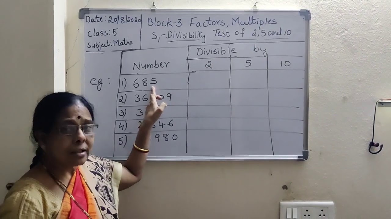 20/08/2020 Class 5 Subject:Maths B3 Factors, Multiples S1- Divisibility ...