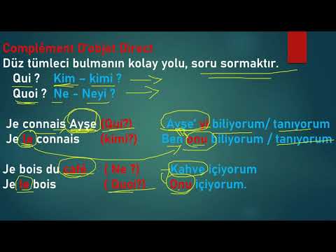 Düz tümleç görevindeki zamirler - Complément d'objets direct C.O.D