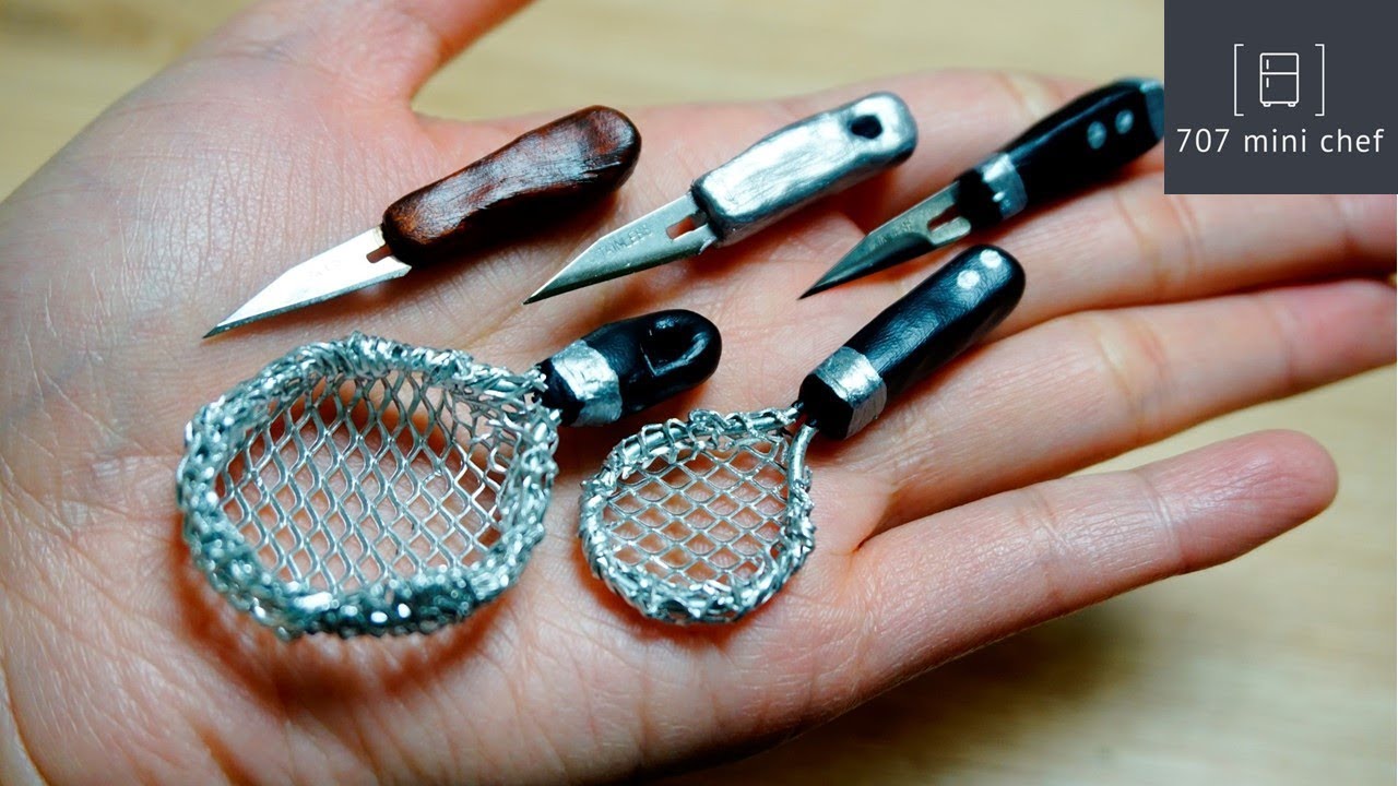 Miniature Kitchen DIY : How to make miniature kitchen COOKING TOOLS ...