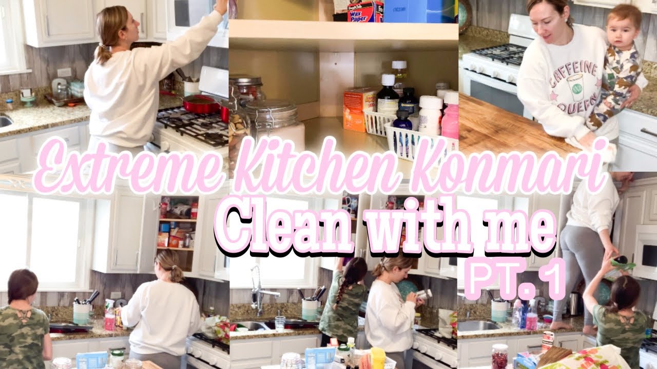 CLEAN WITH ME 2020 || ULTIMATE KONMARI KITCHEN ORGANIZATION || EXTREME ...