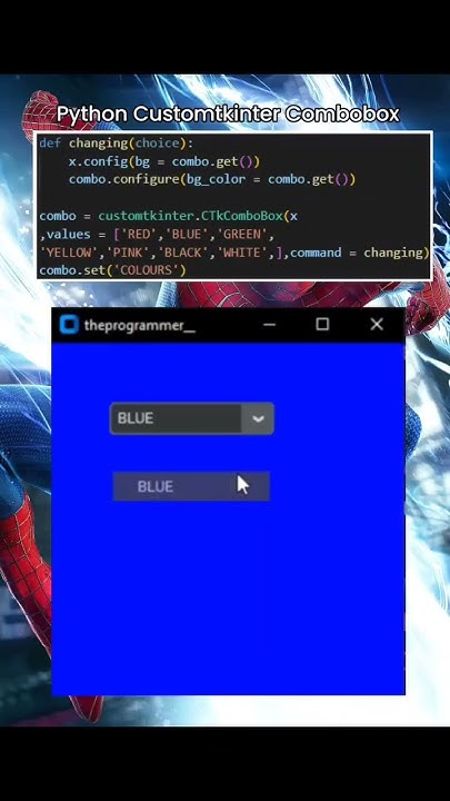 Combobox In Python Customtkinter Pawansrikanth 2005 Pawansrikanth Python Coding Youtube