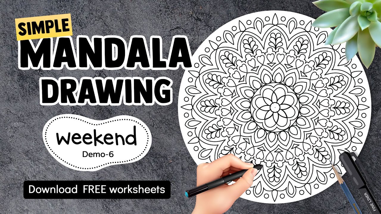 Simple Mandala drawing for beginners || Step by step Mandala drawing ...