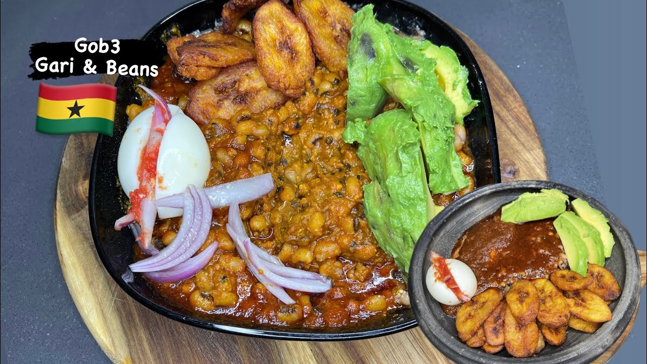 Gob3 | Beans , Gari & Fried Plantain Combo| Best Street Food In Ghana ...