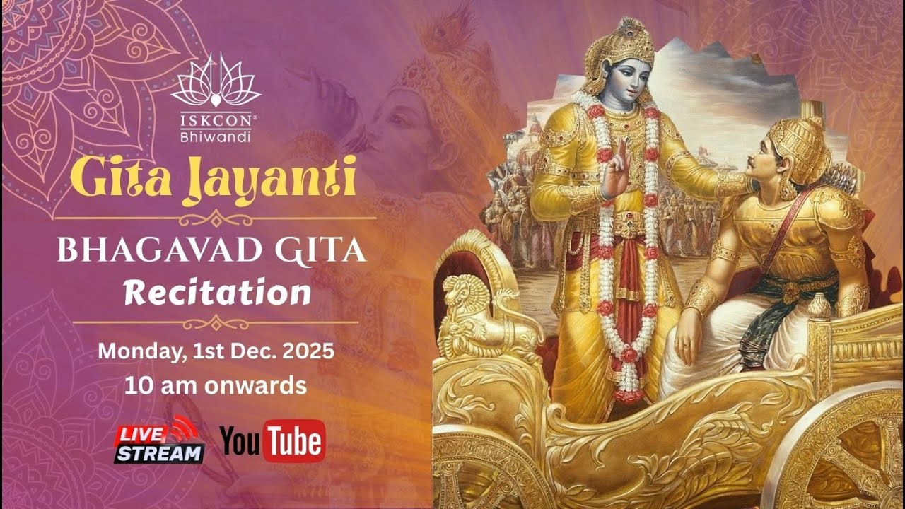 🔴 Live Recitation of Srimad Bhagavad Gita | Gita Jayanti 2025 | ISKCON ...