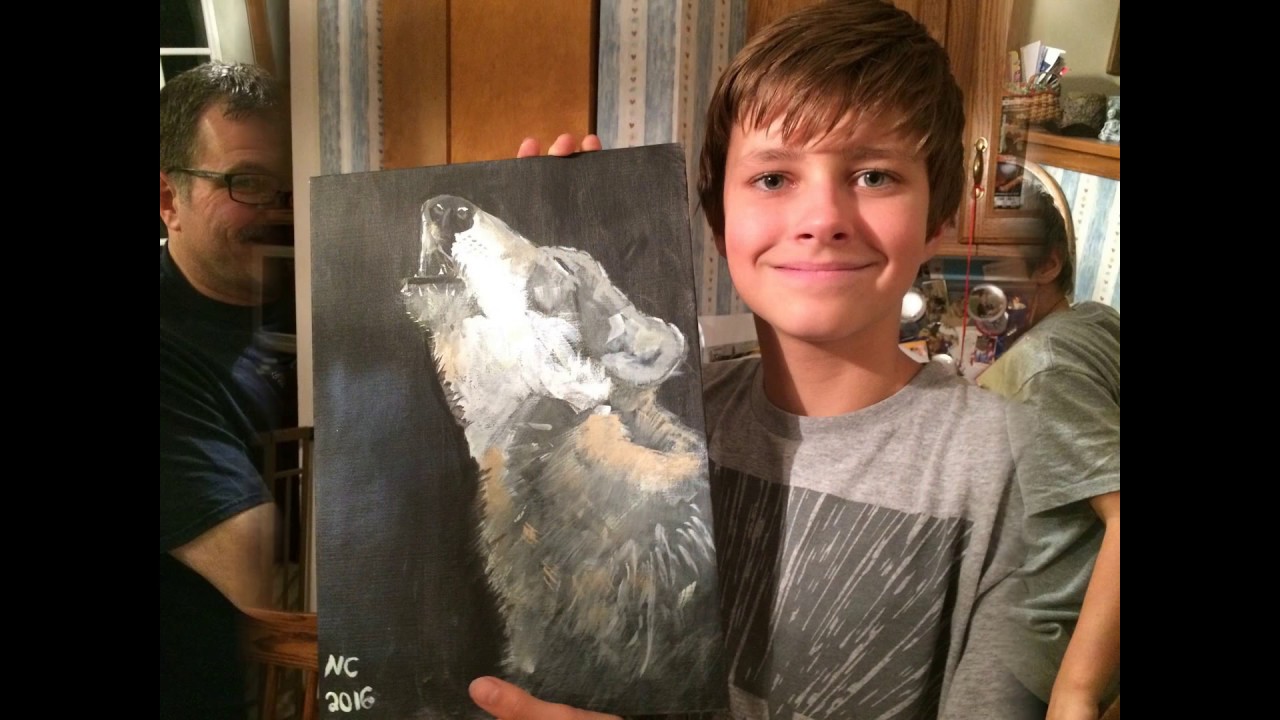 Wolf Painting / Art lesson - YouTube
