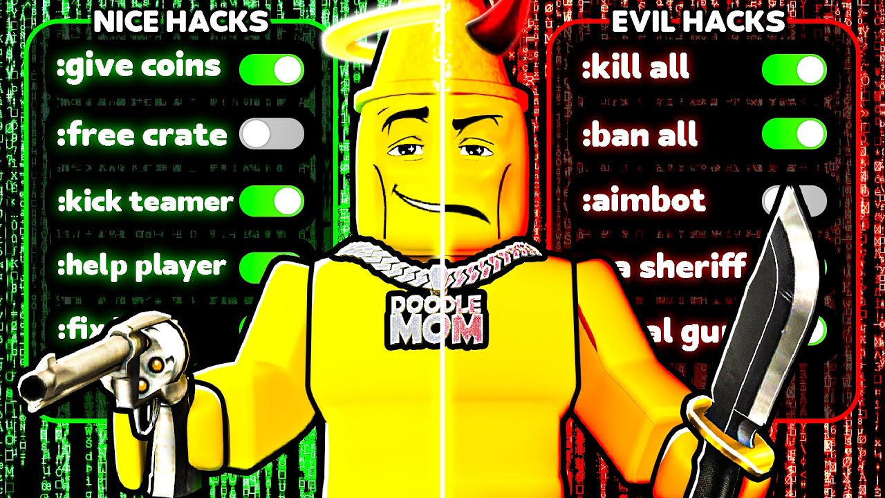 Using GOOD Hacks vs EVIL Hacks in Murder Mystery 2 - YouTube