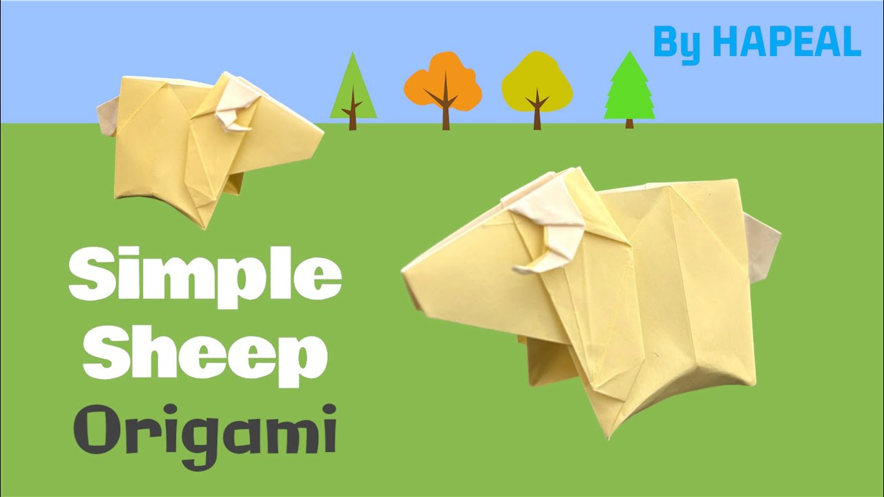 【折り紙】シンプルなヒツジの折り方/Simple Sheep Origami - YouTube