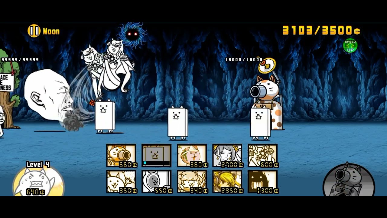 Battle cats, Beating ch. 1 moon with my new cats(Chronos the Bride ...