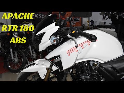 2019 New TVS Apache RTR 180 with ABS(White Colour)Price,Features,Updates,all deatailed review |HINDI