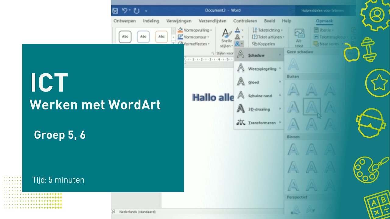 ICT - Werken met WordArt - YouTube