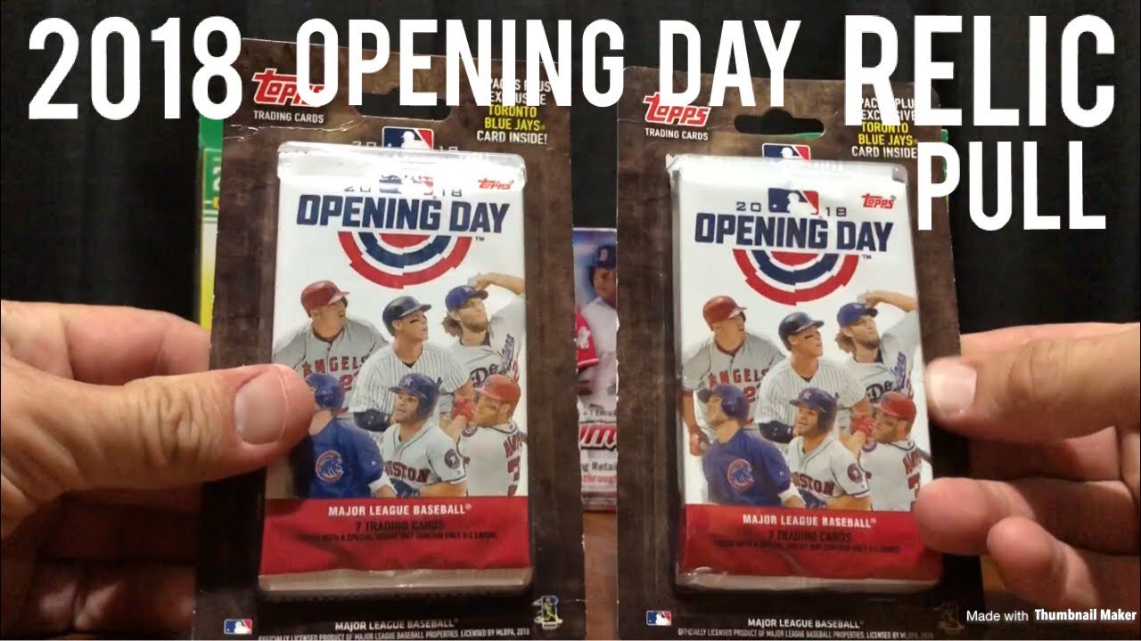 2018 Topps Opening Day Baseball Blister Pack Attack (Relic Hit) - YouTube