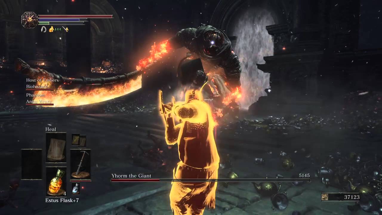 DARK SOULS 3 Yhorm the Giant vs 3 Storm Ruler swords - YouTube