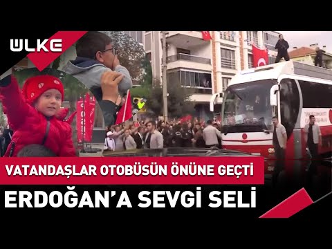 Vatandaşlar Otobüsün Önüne Geçti! Erdoğan'a Balıkesir'de Sevgi Seli