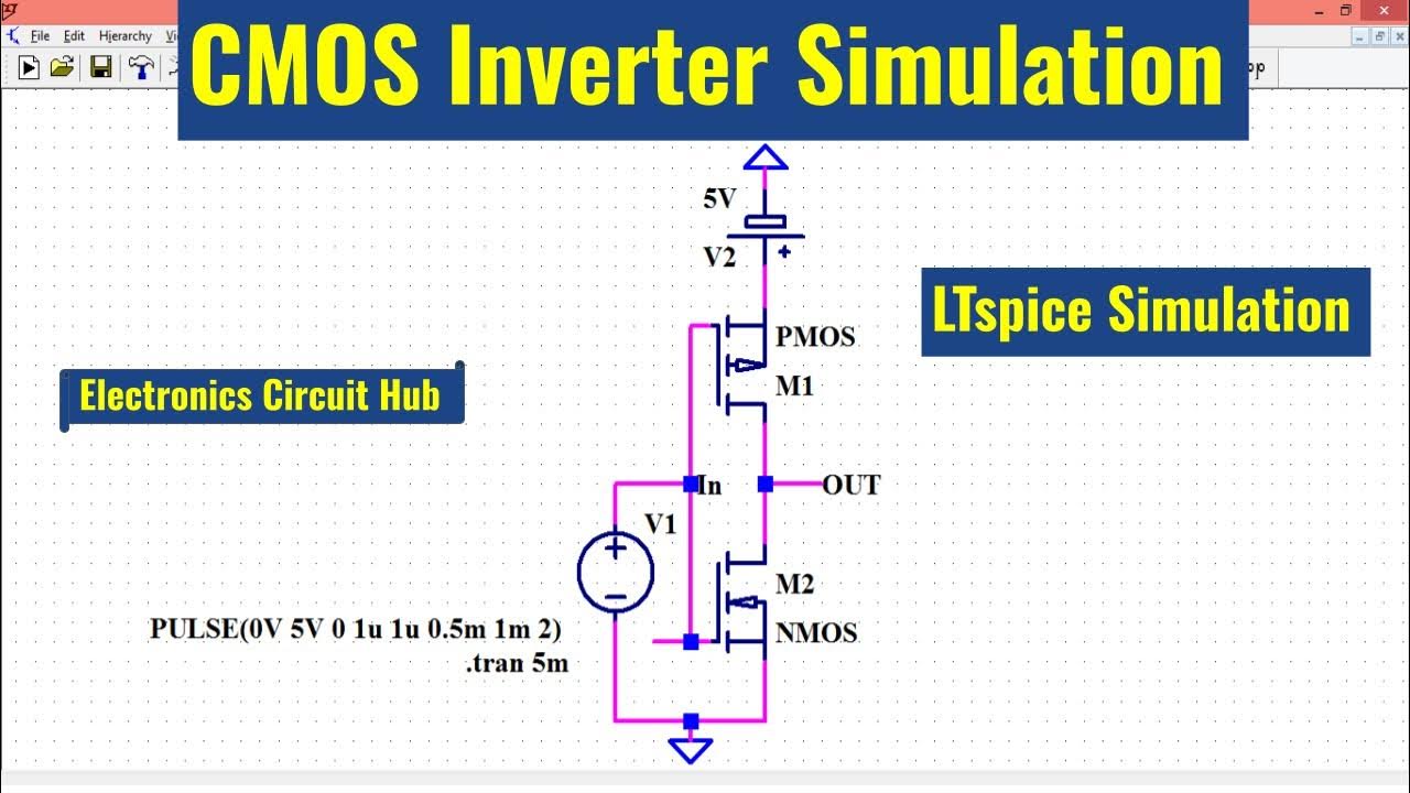 CMOS Inverter Simulation in ltspice - YouTube
