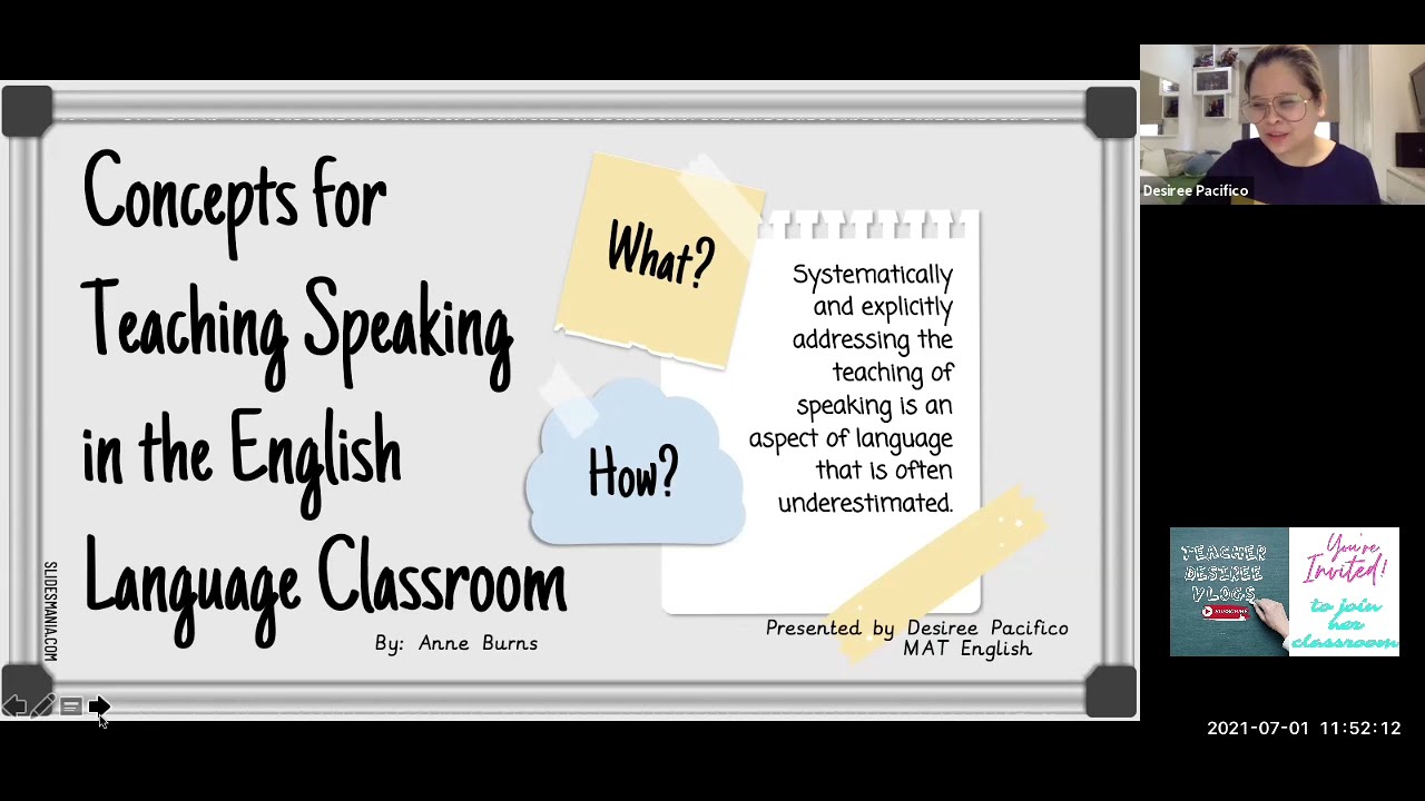 Concepts For Teaching Speaking In The English Language Classroom YouTube Concepts For Teaching Speaking In The English Language Classroom YouTube