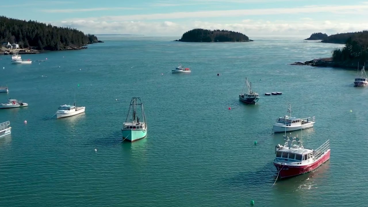 4k HD Aerial Video of Cutler Harbor in Cutler Maine Winter 2022. - YouTube