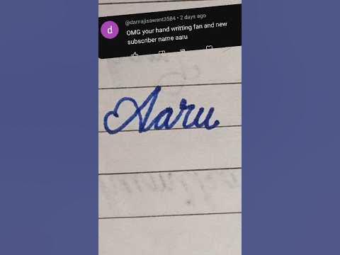 requested name 'Aaru'#calligraphy #handwriting #signature #viral #shorts - YouTube