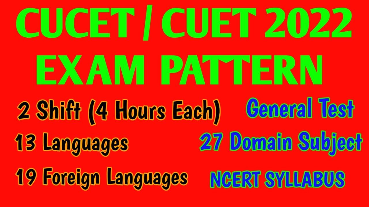 CUCET Exam Pattern 2022 | 27 Domain Subject | 19 Foreign and 13 ...