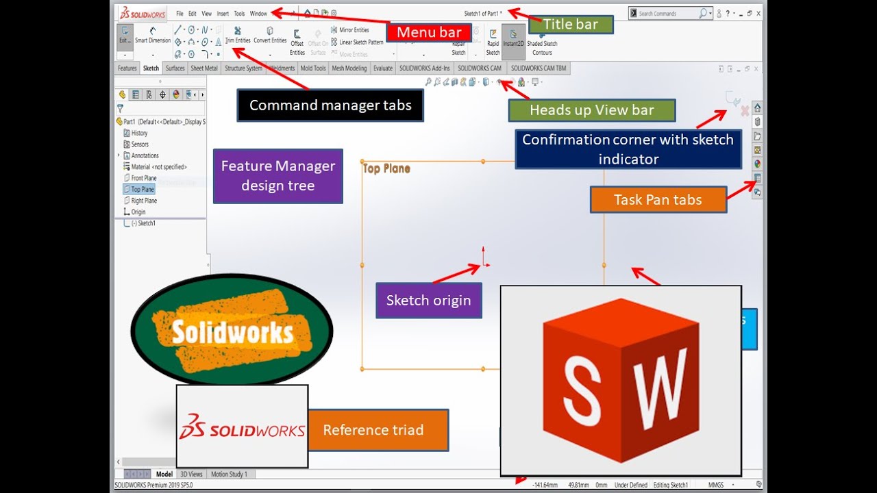 Solidworks screen and its basic introduction....all in one video - YouTube
