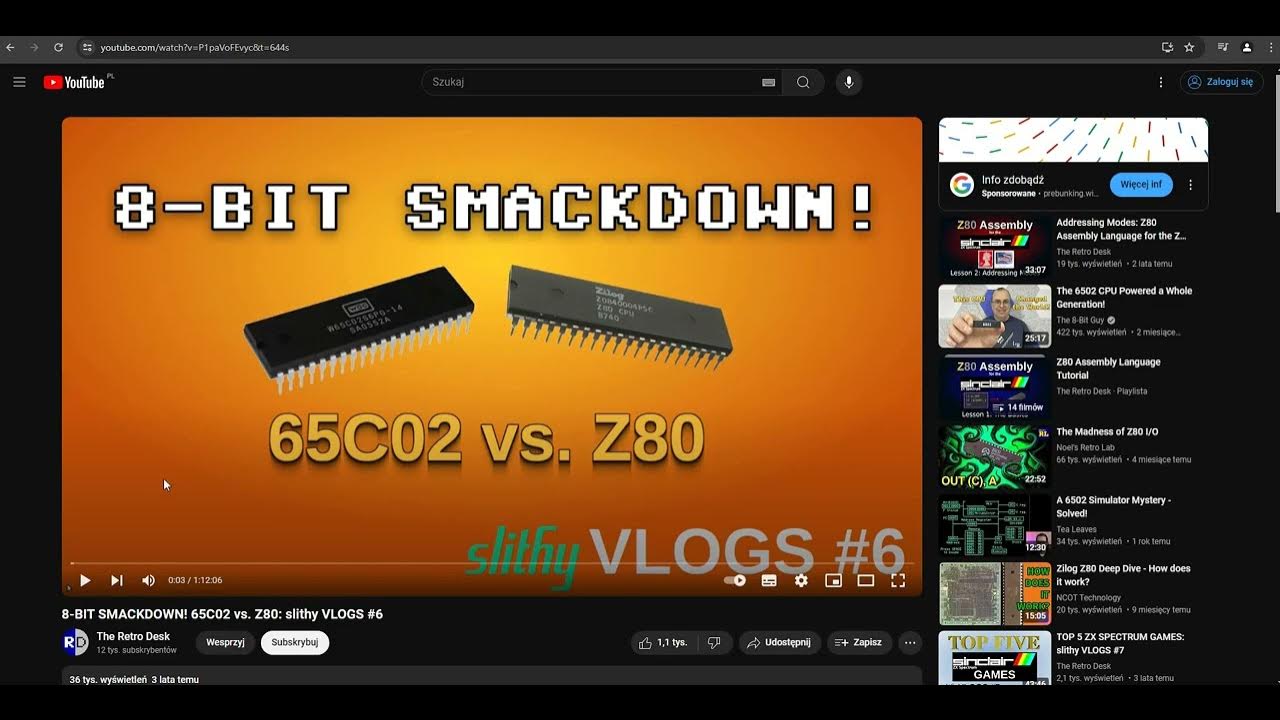 Porównanie Z80 z 6502 - YouTube