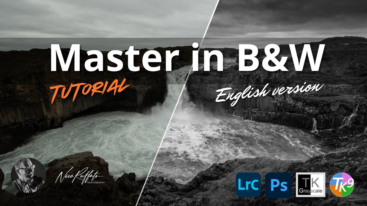 Dramatic Black & White Editing in Photoshop | Full TK9 + TK Grayscale ...