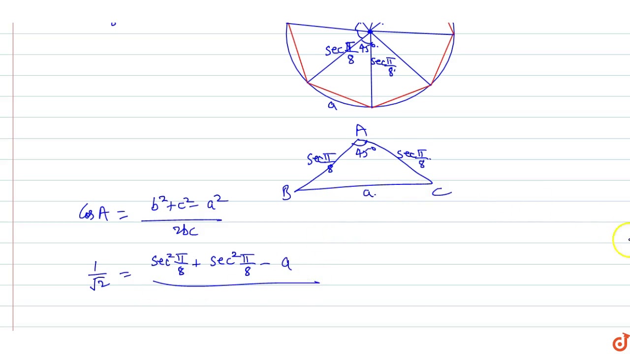Radius Of The Circumscribed Circle Of A RegularOctagon Is Sec pi 8 radius-of-the-circumscribed-circle-of-a-regularoctagon-is-sec-pi-8